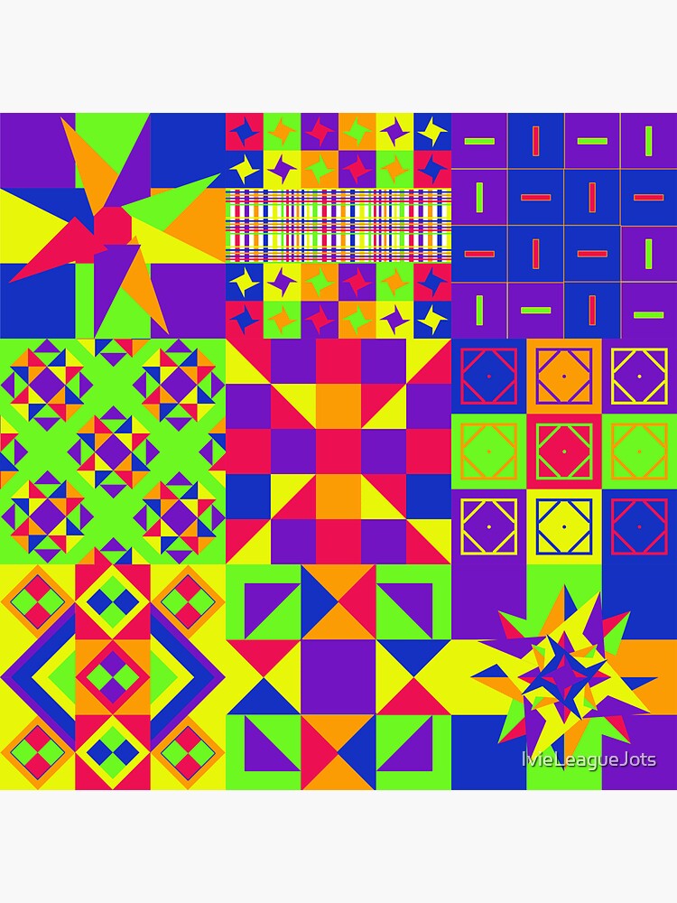 "Tutti Frutti - Quasi-Quilt" Sticker for Sale by IvieLeagueJots | Redbubble