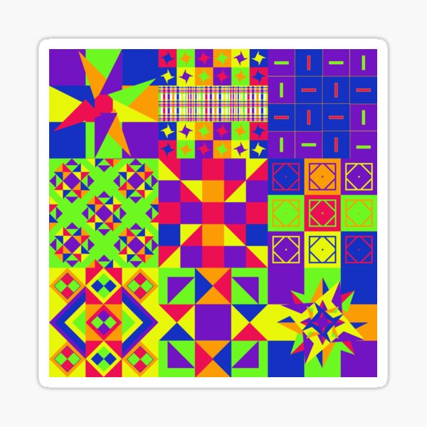 "Tutti Frutti - Quasi-Quilt" Sticker for Sale by IvieLeagueJots | Redbubble