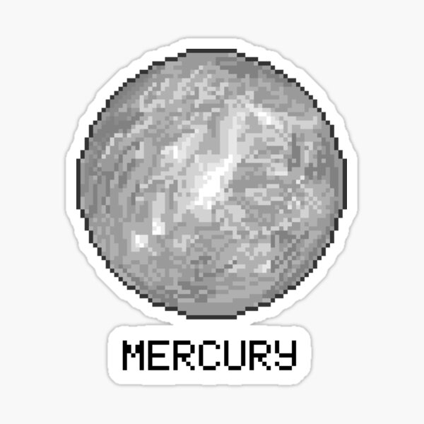 "Pixel Planet - Mercury" Sticker for Sale by OhSweetie | Redbubble
