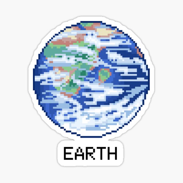 "Pixel Planet - Earth" Sticker for Sale by OhSweetie | Redbubble
