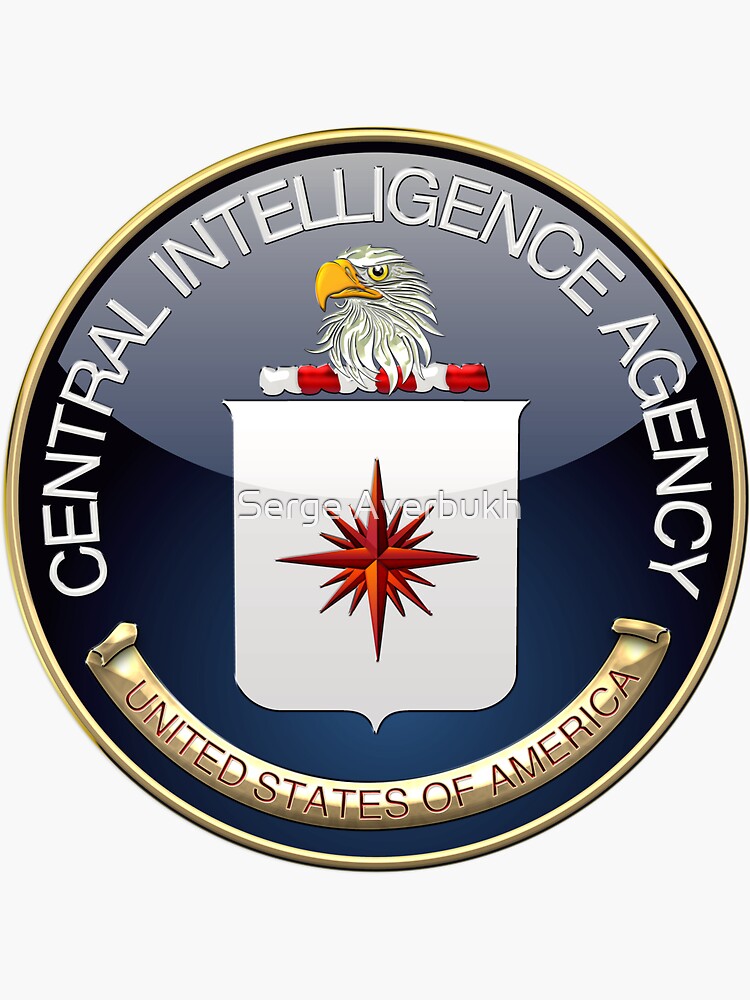 "Central Intelligence Agency - CIA Emblem 3D on Blue Velvet" Sticker ...