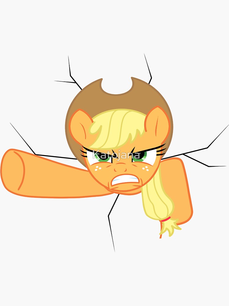 "Applejack Stuck" Sticker by Katojana | Redbubble