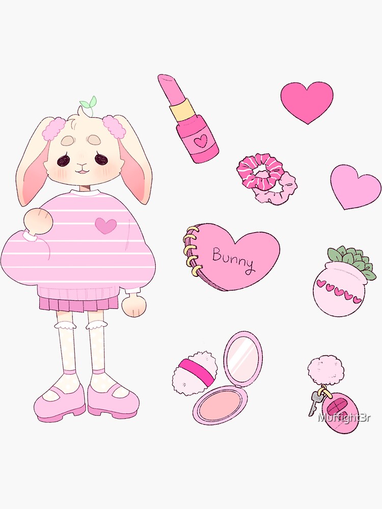 "Sticker set- Bunny" Sticker for Sale by Muffight3r | Redbubble