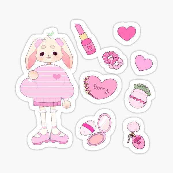 "Sticker set- Bunny" Sticker for Sale by Muffight3r | Redbubble