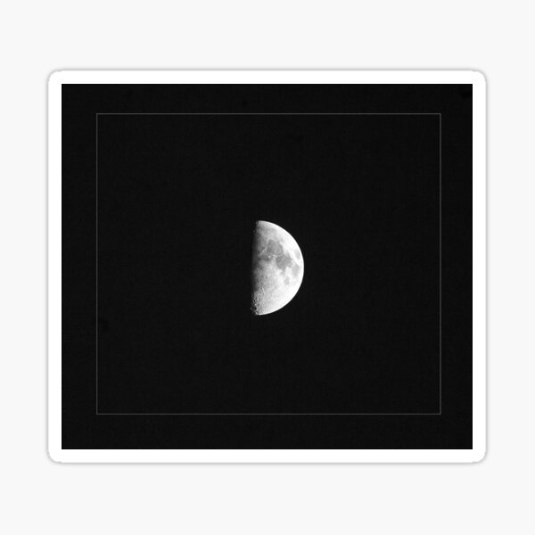 "Half Moon in black and white" Sticker by pjphoto181 | Redbubble