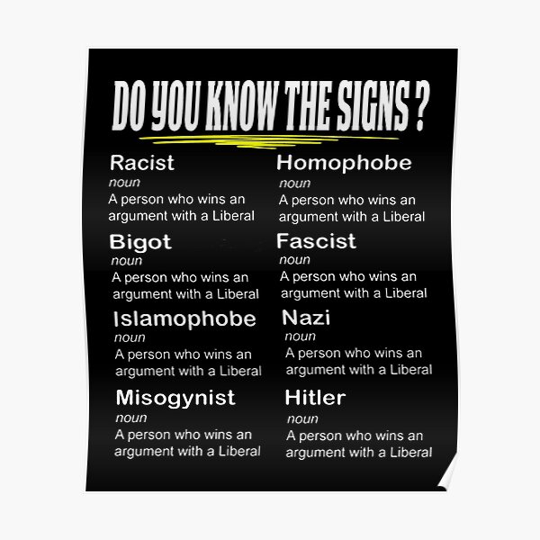 "Funny Conservative Design Do you Know the Signs?" Poster for Sale by ...