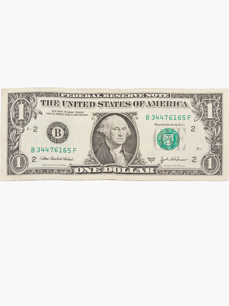 "American One Dollar Bill" Sticker for Sale by KWJphotoart | Redbubble