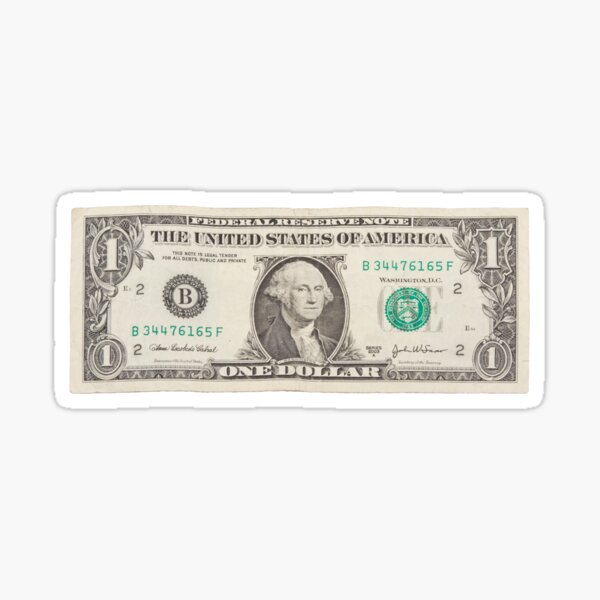 "American One Dollar Bill" Sticker for Sale by KWJphotoart | Redbubble