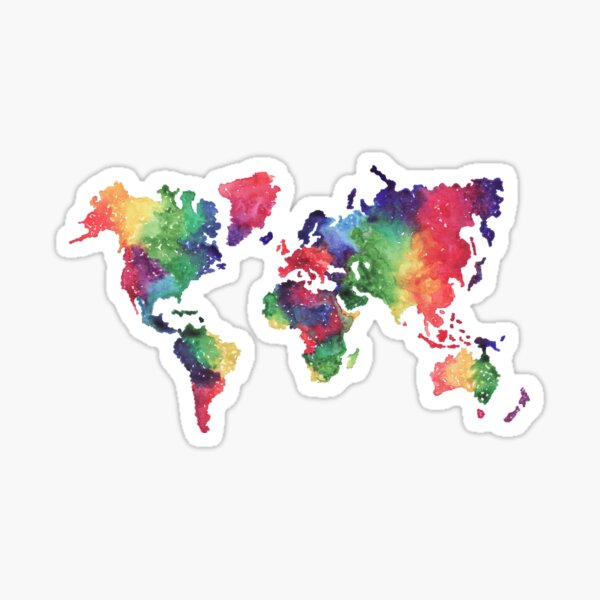 "World Map" Sticker for Sale by bridgetdav | Redbubble
