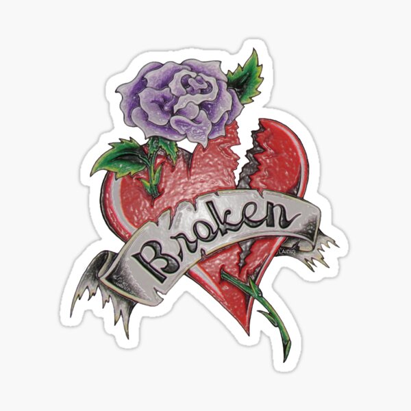 Broken Heart Stickers | Redbubble