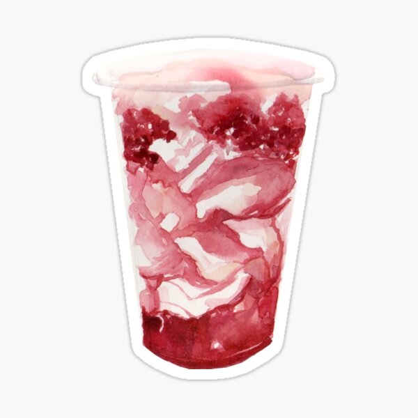 "Strawberry Taho" Sticker for Sale by artofsuff | Redbubble