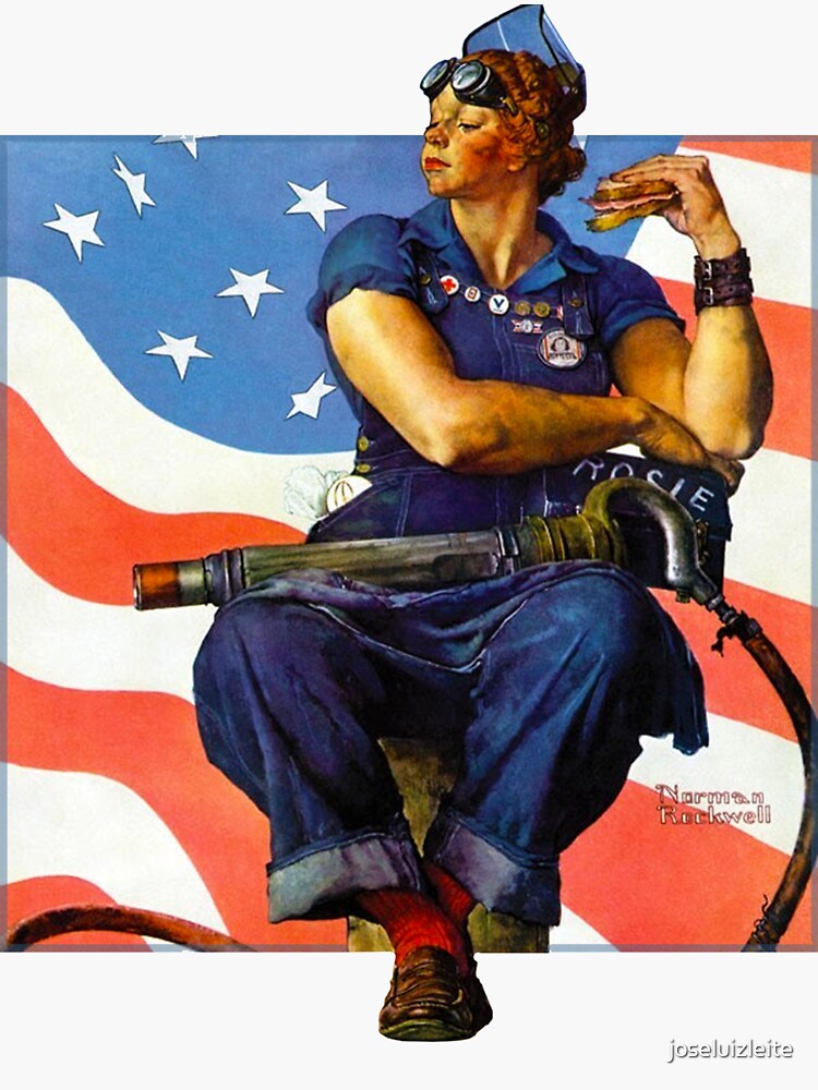 "Rosie the Riveter WW2 Poster Retro" Sticker by joseluizleite | Redbubble