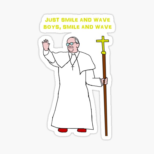 "Pope smile and wave" Sticker by Ednathum | Redbubble