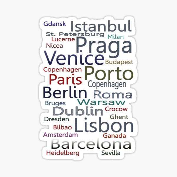 "european cities" Sticker for Sale by julia88554 | Redbubble
