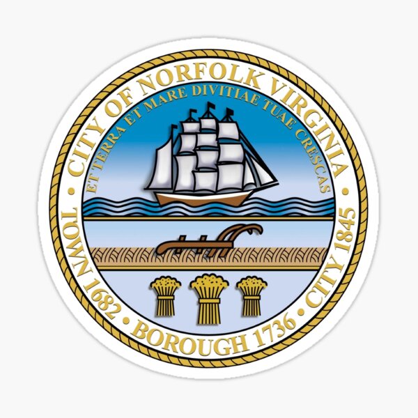 "Seal of Norfolk, Virginia " Sticker for Sale by abbeyz71 | Redbubble