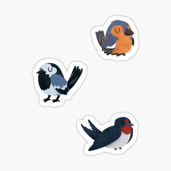 "Cute Bird Stickers" Sticker for Sale by Claire Stamper | Redbubble
