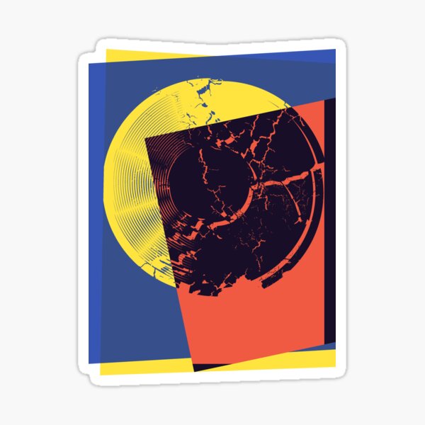 "Pop Art Record Shattered" Sticker by retrorebirth | Redbubble