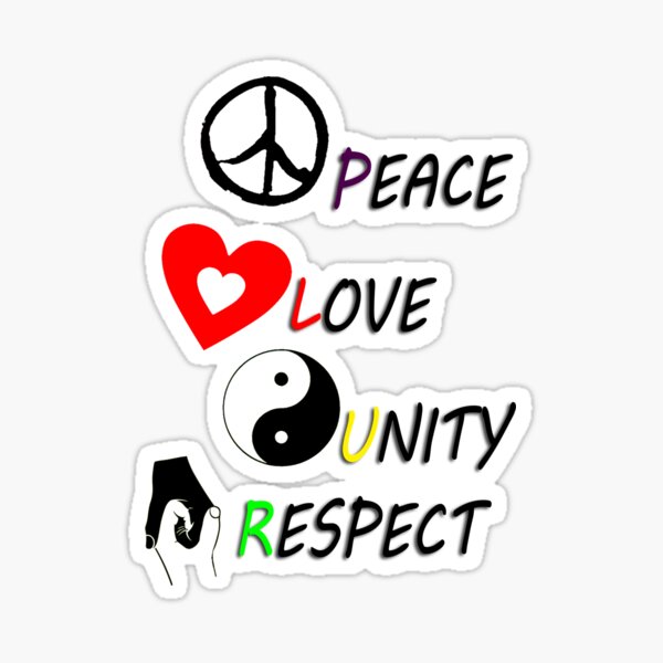 Plur Peace Love Unity Respect Stickers | Redbubble