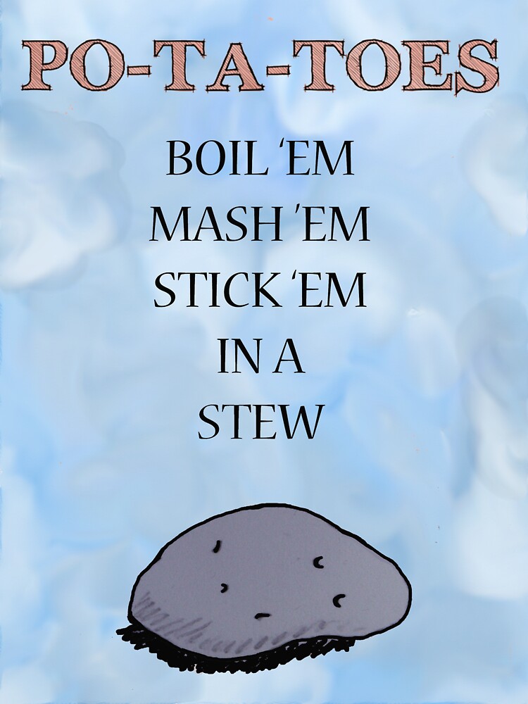 "PO-TA-TOES" Sticker by Bang-Bang-Oh | Redbubble