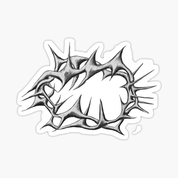 "Crown of thorns Black and White" Sticker for Sale by claracooper ...