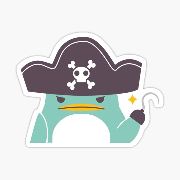 "Grumpy cartoon pirate penguin" Sticker for Sale by berlinrob | Redbubble