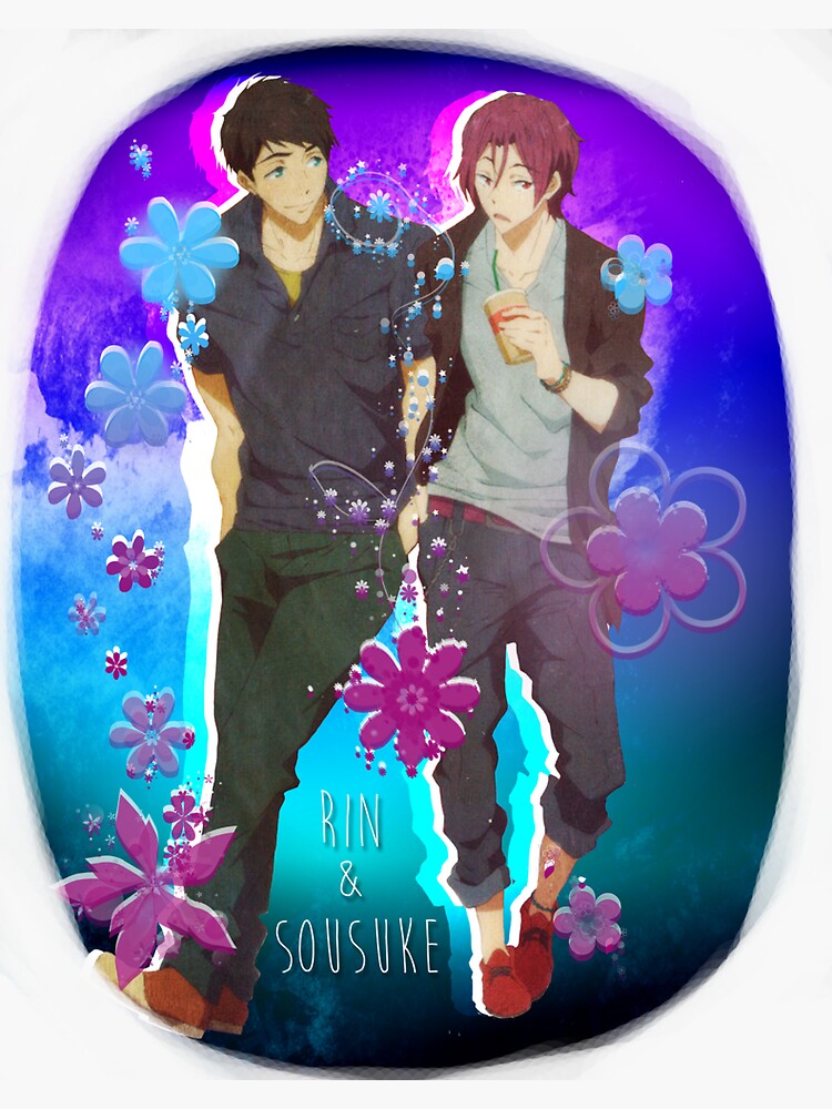 "Rin and Sousuke" Sticker by R-E-D | Redbubble