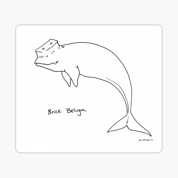 "Brick Beluga" Sticker for Sale by kellymaryanski | Redbubble