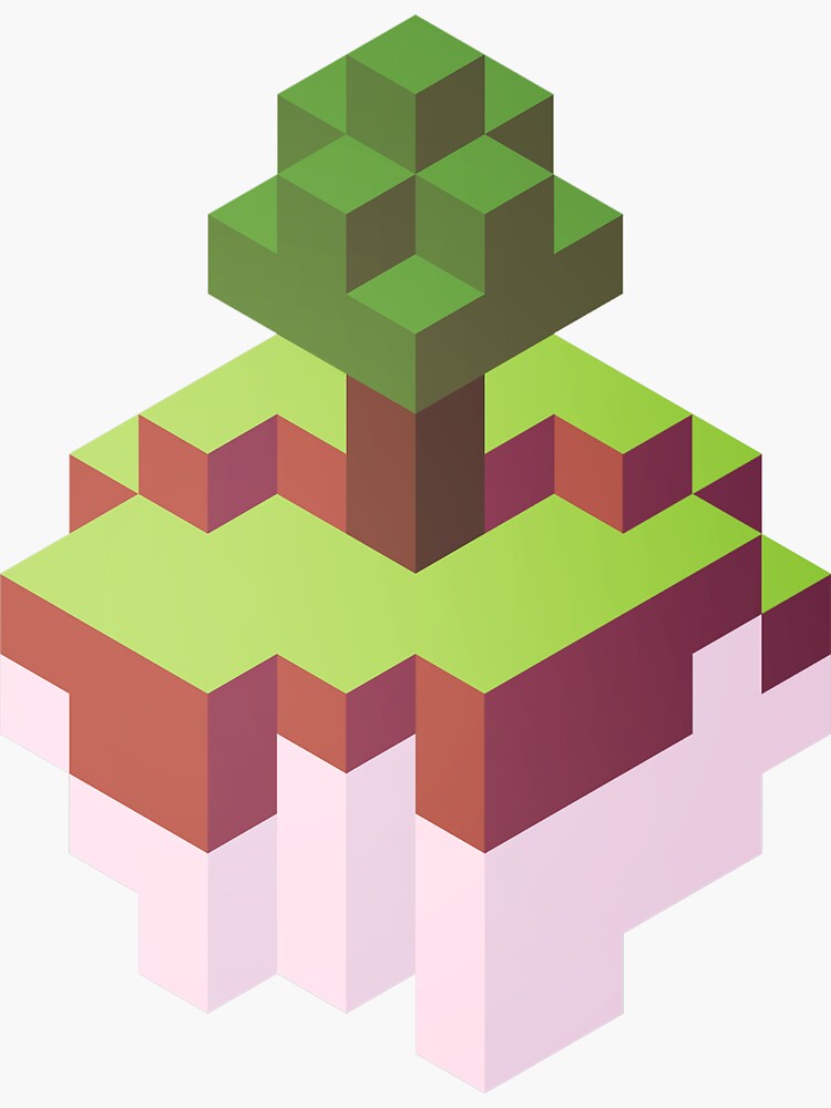 "Minecraft Simple Floating Island - Isometric" Sticker for Sale by ...