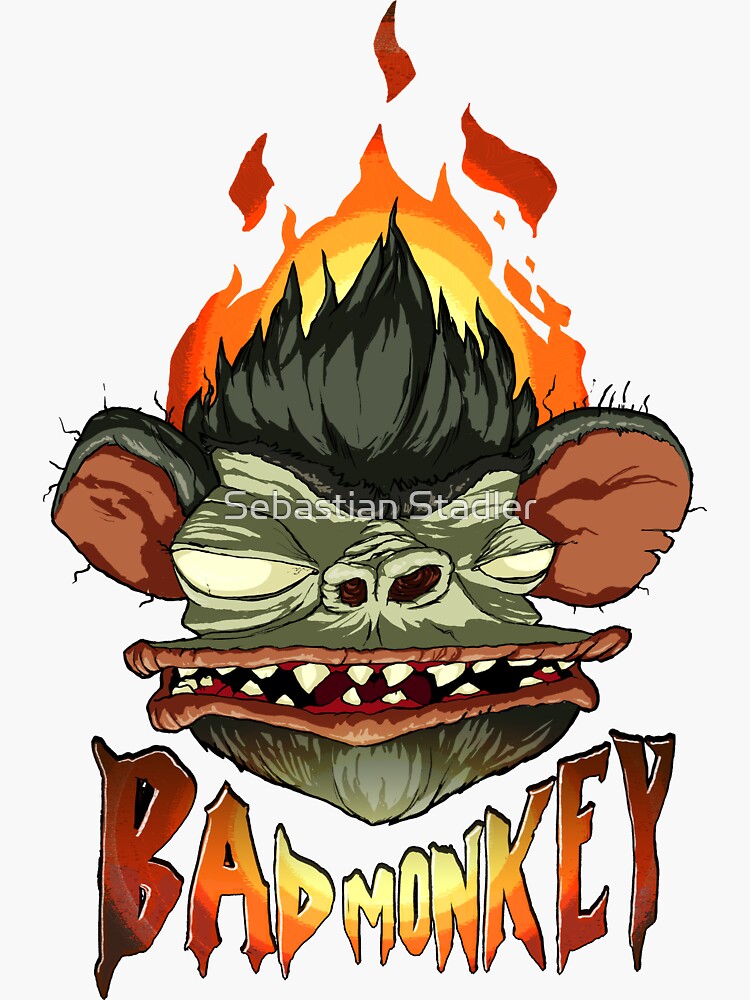 "Bad Monkey" Sticker for Sale by sebastianst | Redbubble