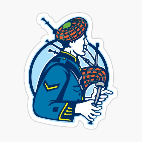 "Bagpiper Bagpipes Scotsman Retro" Sticker for Sale by patrimonio ...