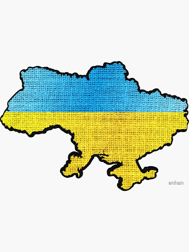 "Ukraine Flag Map" Sticker by enhan | Redbubble