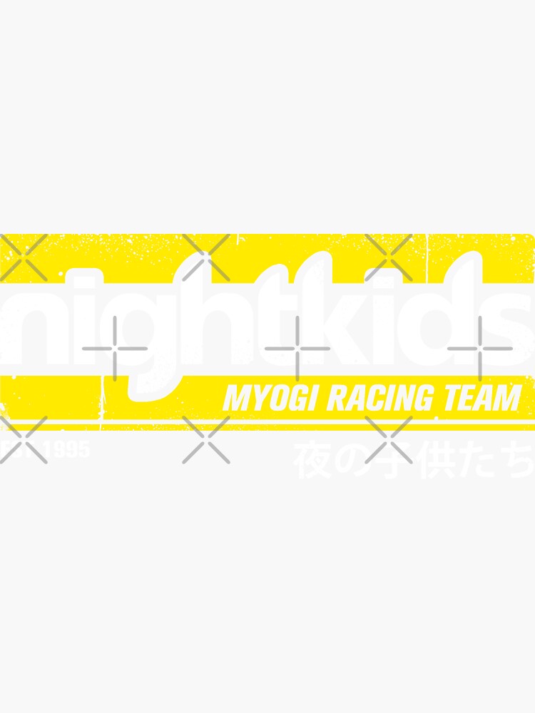 "Initial D - NightKids Tee (White)" Sticker for Sale by chadzero ...