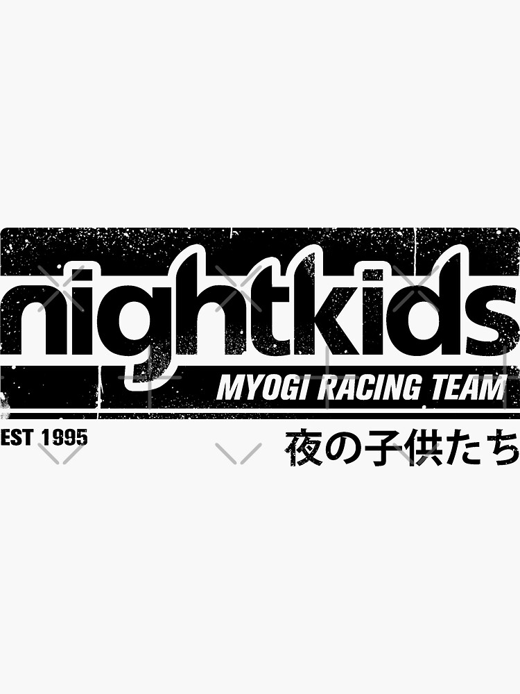 "Initial D - NightKids Tee (Black)" Sticker for Sale by chadzero ...