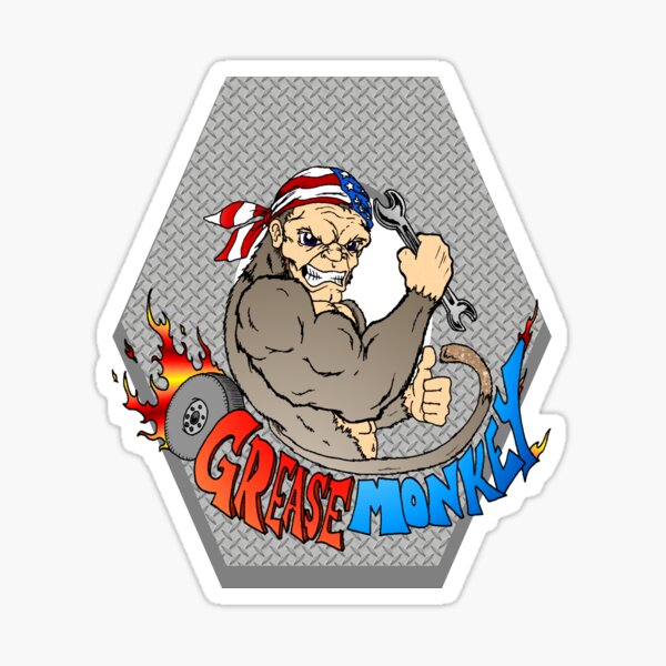 "Grease Monkey Logo" Sticker by Skree | Redbubble