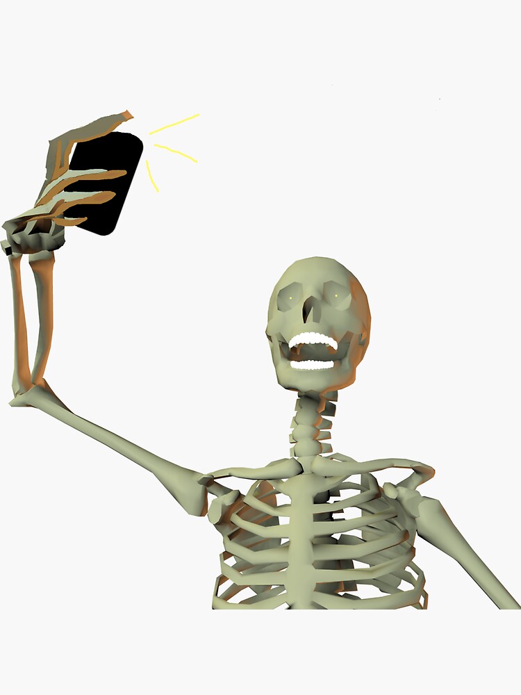 "Skeleton Selfie" Sticker for Sale by misslouiselucy | Redbubble