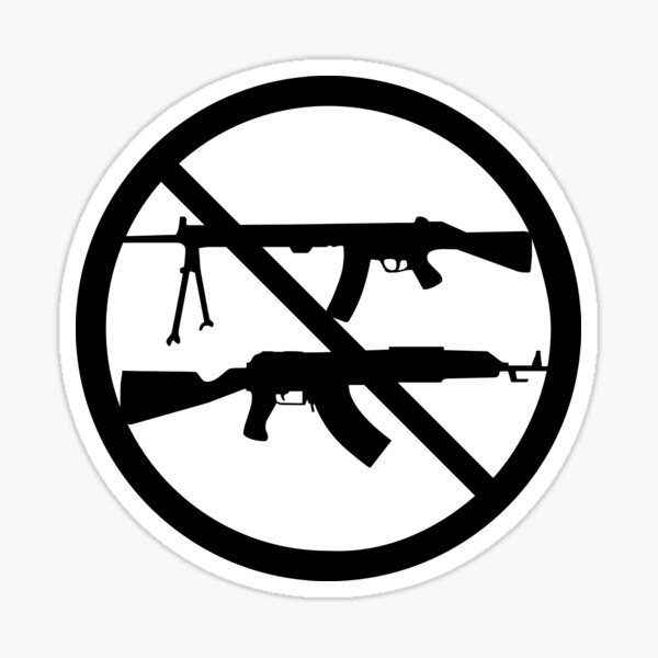 "NO ASSAULT RIFLES Decal/Sticker/T-Shirt Black v1" Sticker for Sale by ...