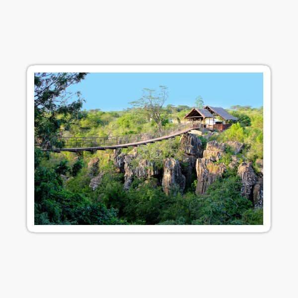 "Suspension bridge at Rolfs place, near Masai Logde, Nairobi" Sticker ...