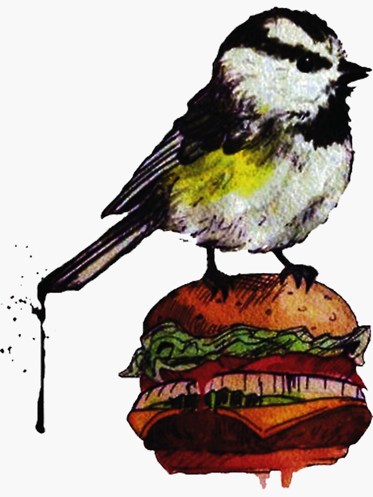 "Cheeseburger Bird Darker" Sticker by 525chantel | Redbubble