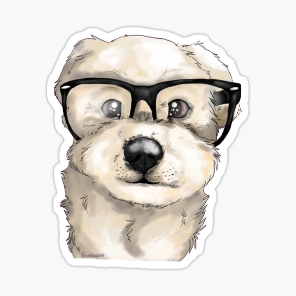 "Nerd Dog " Sticker for Sale by frostwolf0303 | Redbubble