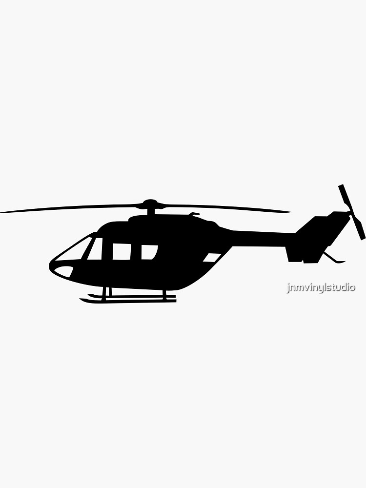 "BK117 Helicopter Design in Black on a Sticker/T-Shirt" Sticker for ...