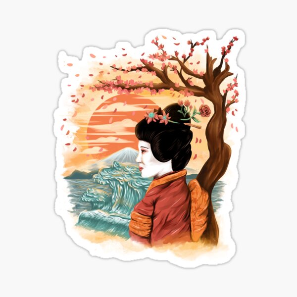"geisha" Sticker by motymotymoty | Redbubble