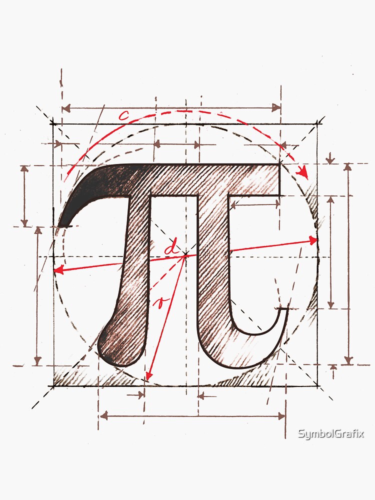 "Pi Symbol Sketch" Sticker for Sale by SymbolGrafix | Redbubble
