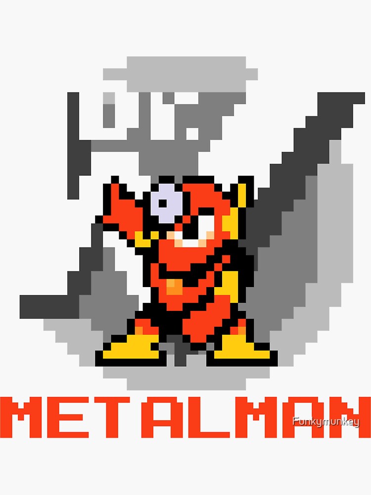 "Metalman with text (Red)" Sticker for Sale by Funkymunkey | Redbubble
