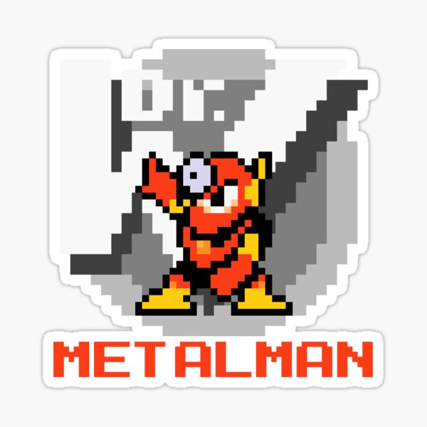 "Metalman with text (Red)" Sticker for Sale by Funkymunkey | Redbubble
