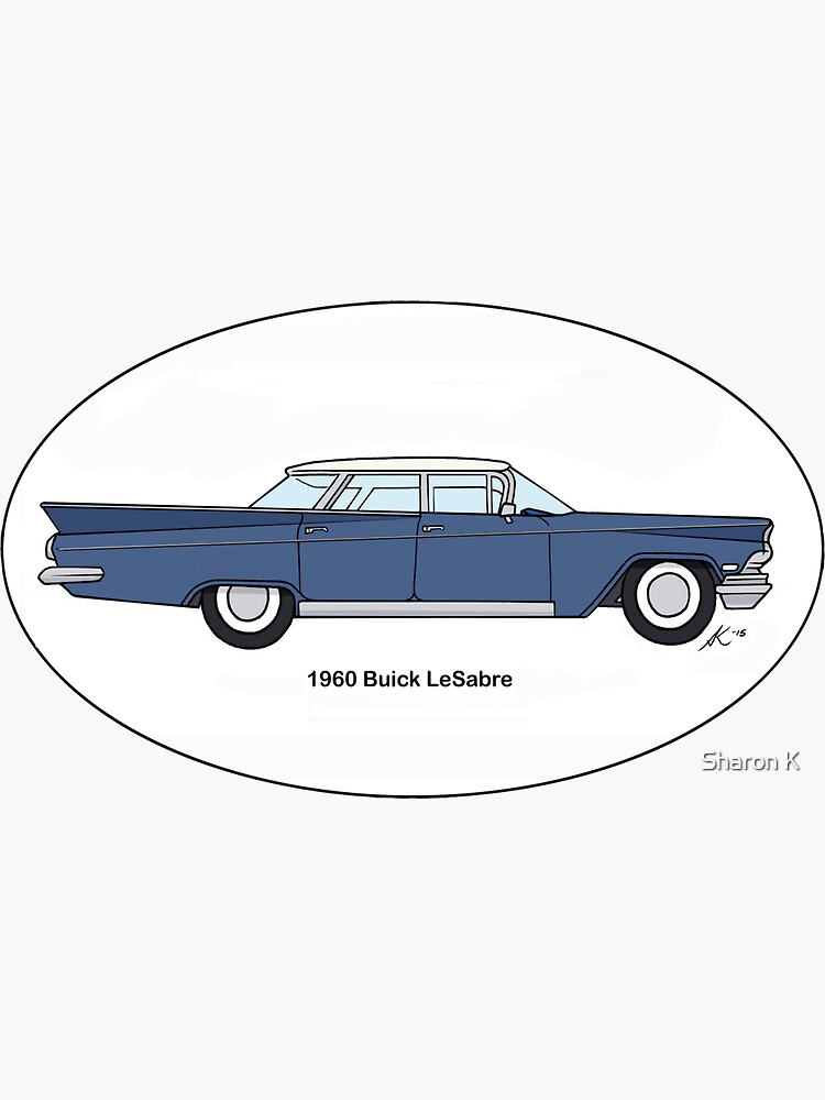 "'59 Buick LeSabre Chalet Blue" Sticker for Sale by Sharon K | Redbubble