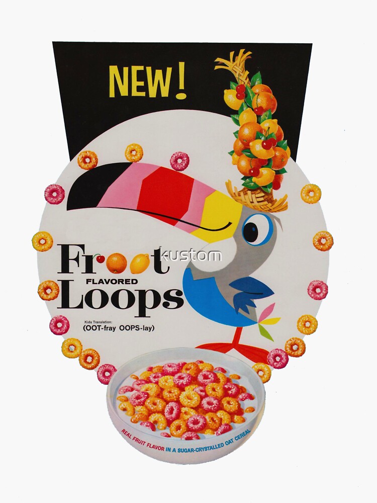 "Vintage Fruit loops advertisement" Sticker by kustom | Redbubble