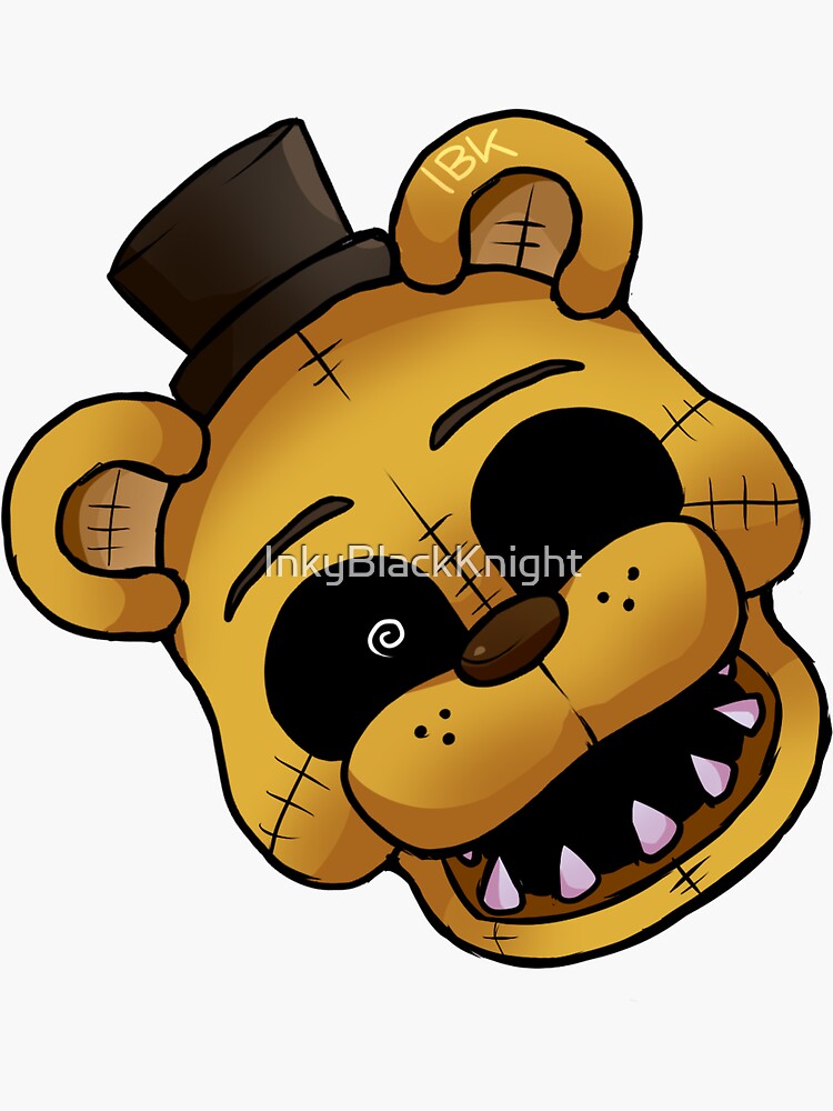 "Golden Freddy Sticker" Sticker by InkyBlackKnight | Redbubble