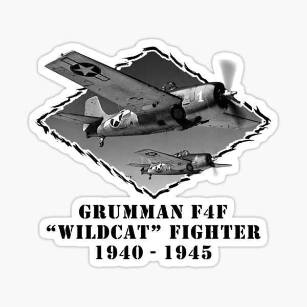 "U.S. Navy - Grumman F4F "Wildcat" Fighter " Sticker by SandpiperDesign ...