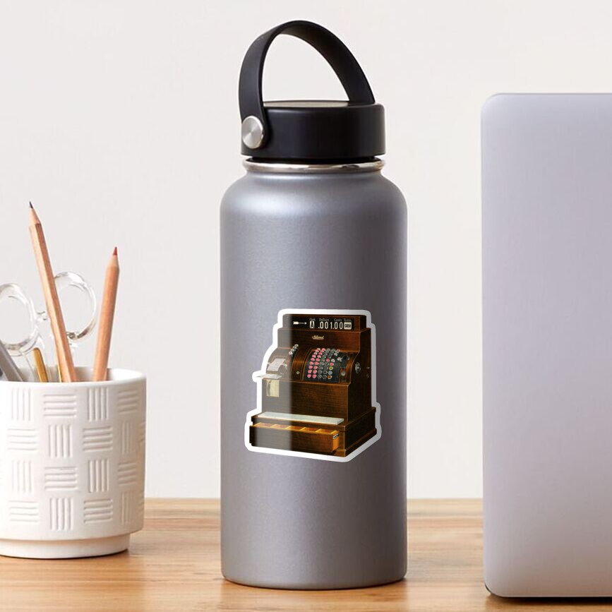 "Vintage cash register" Sticker for Sale by kustom | Redbubble