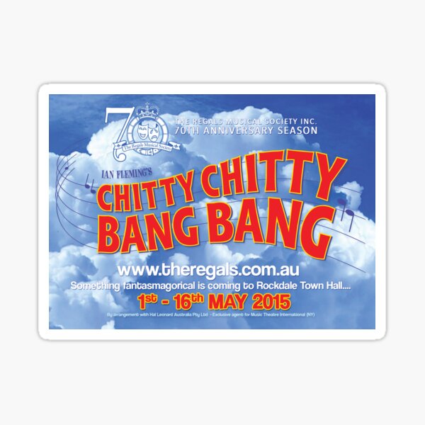 "Chitty Chitty Bang Bang" Sticker for Sale by RegalsMusicals | Redbubble